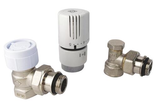 Kit robinet thermostatique et coude de réglage équerre 1/2'' (15/21 ...