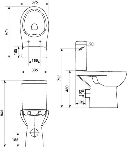 Pack WC surélevé PMR sans bride - ROLF - Plomberie Pro