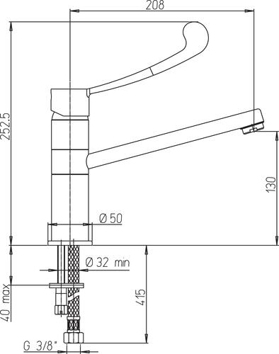 Mitigeur d'évier avec levier médical Absolu Advance |Plomberie Pro