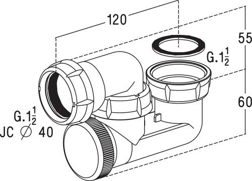 Siphon avec bouchon de dégorgement Ø40 - Plomberie Pro